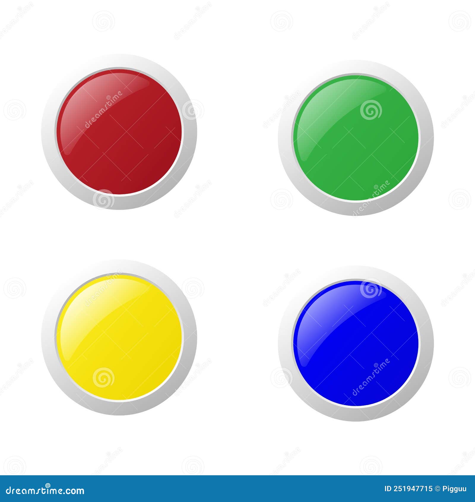 Colorful Buttons Set Isolated on White Background Stock Vector ...