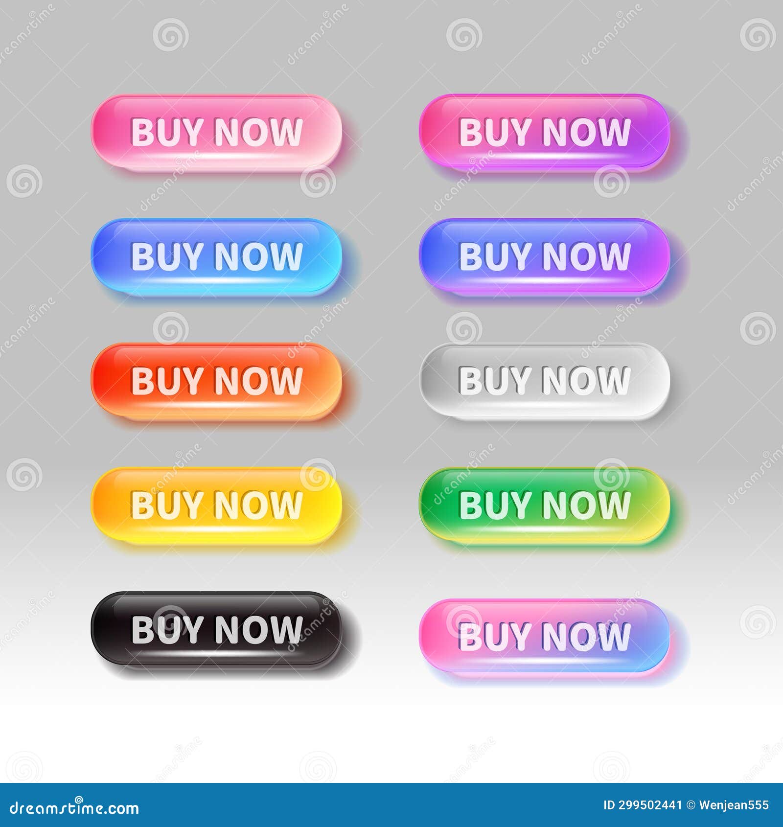 A Set of Buttons with Different Colors and Glass Texture Stock Vector ...