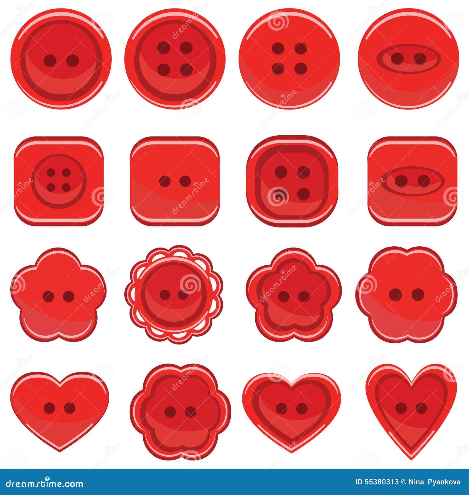 Set of Buttons in Different Designs Stock Vector - Illustration of ...