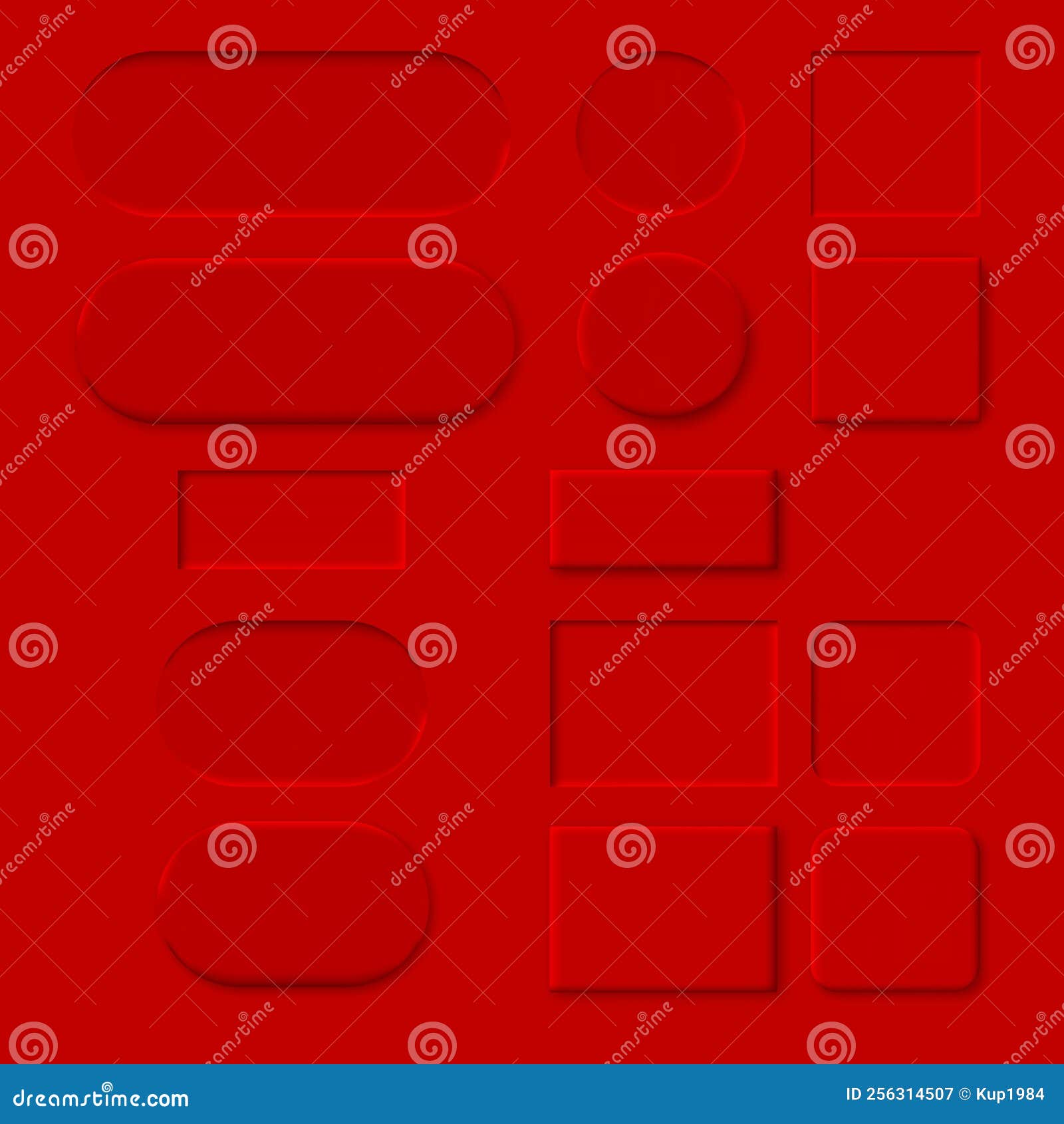 Set of Buttons of Different Shapes, 3D Vector Illustration Stock Vector ...