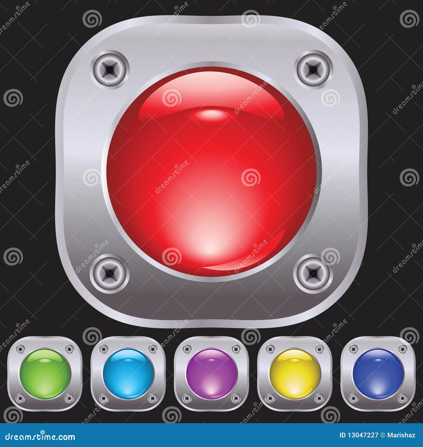 Set of Buttons Fastened by Screws Stock Vector - Illustration of ...