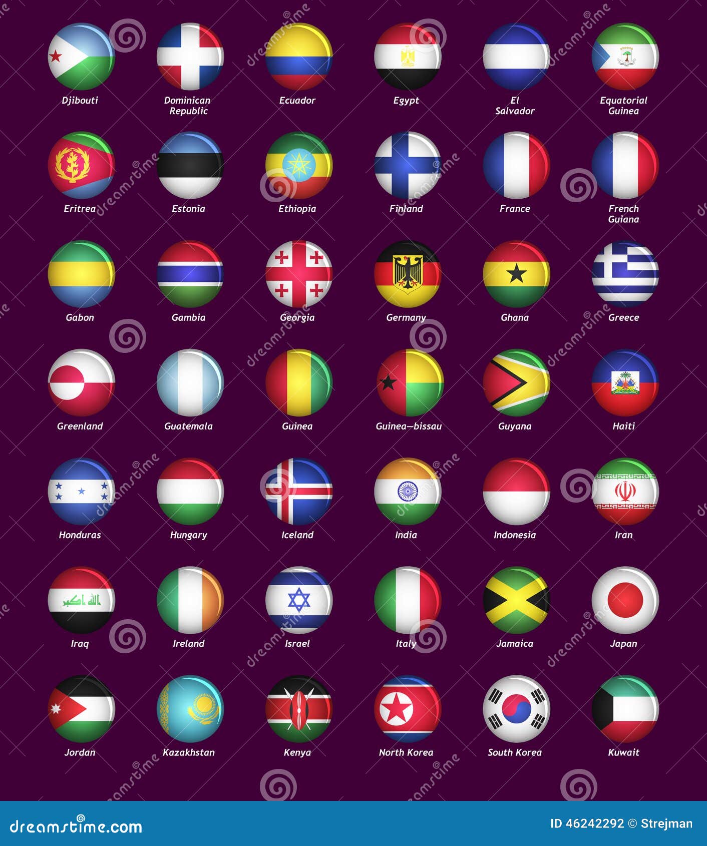 Set of buttons with flags stock vector. Illustration of badge - 46242292