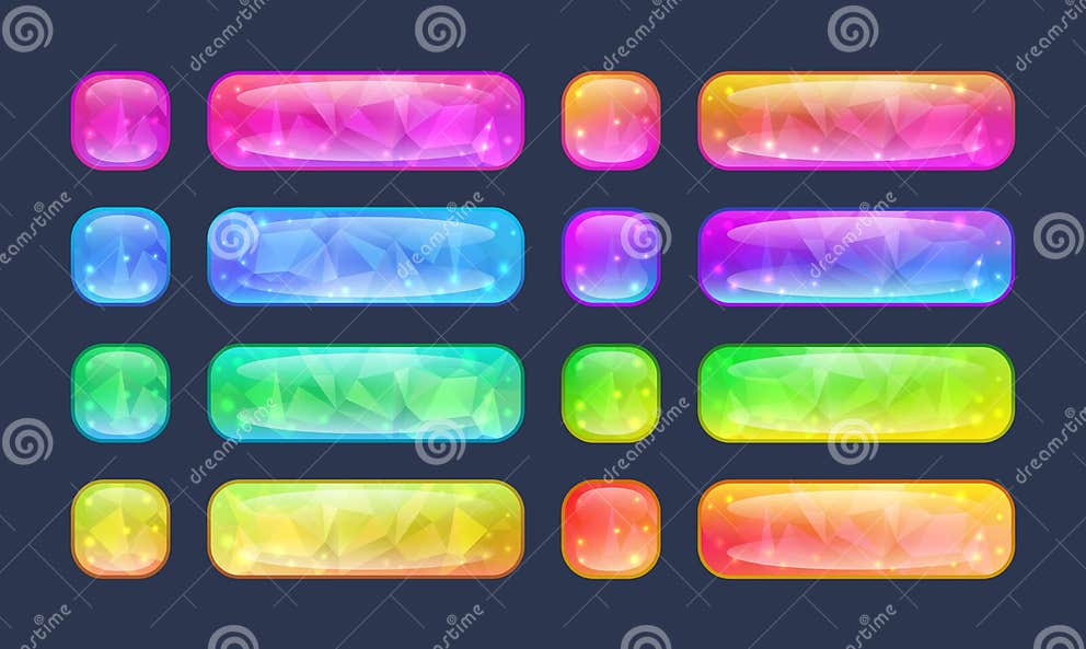 Set of Buttons for Game or Web Design. Stock Vector - Illustration of ...
