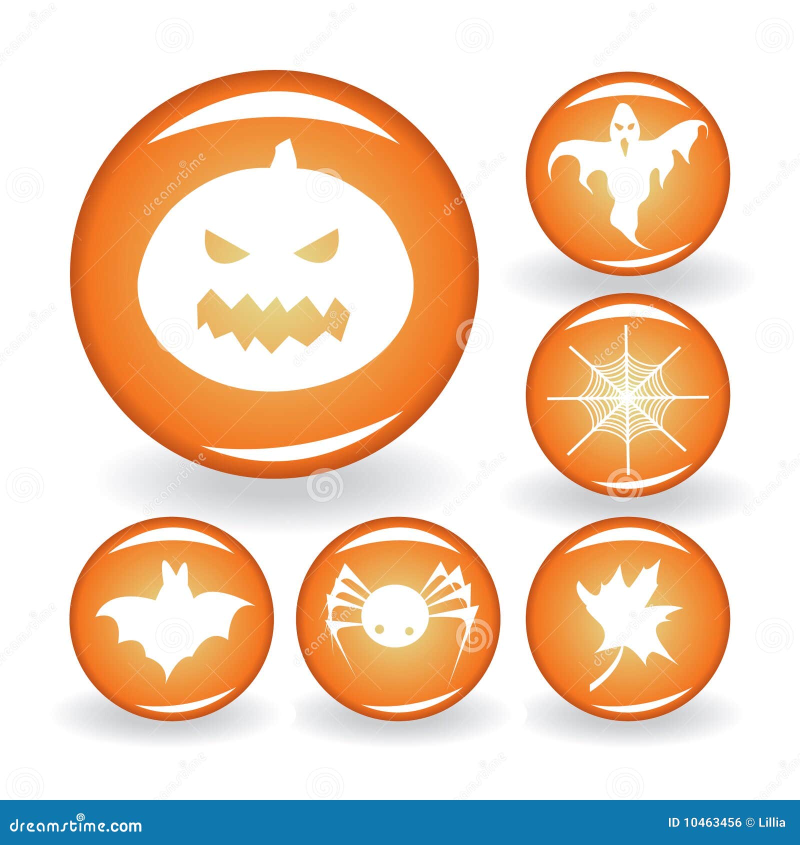 A Set of Buttons for Halloween Stock Vector - Illustration of spider ...