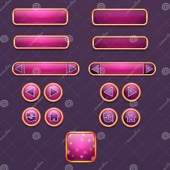 Set of Buttons and Icons for Design Stock Vector - Illustration of ...