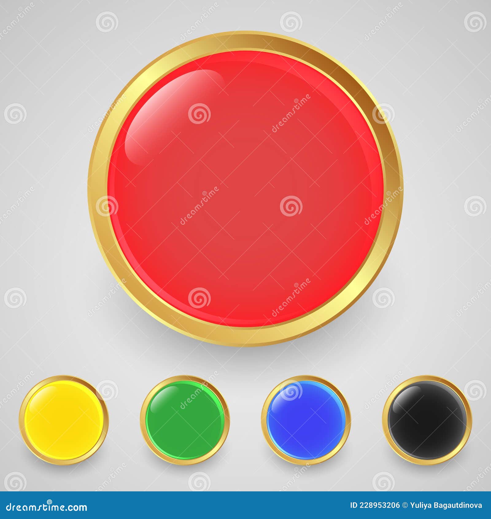A Set of Buttons-lens Flare Effect-web Stock Vector - Illustration of ...
