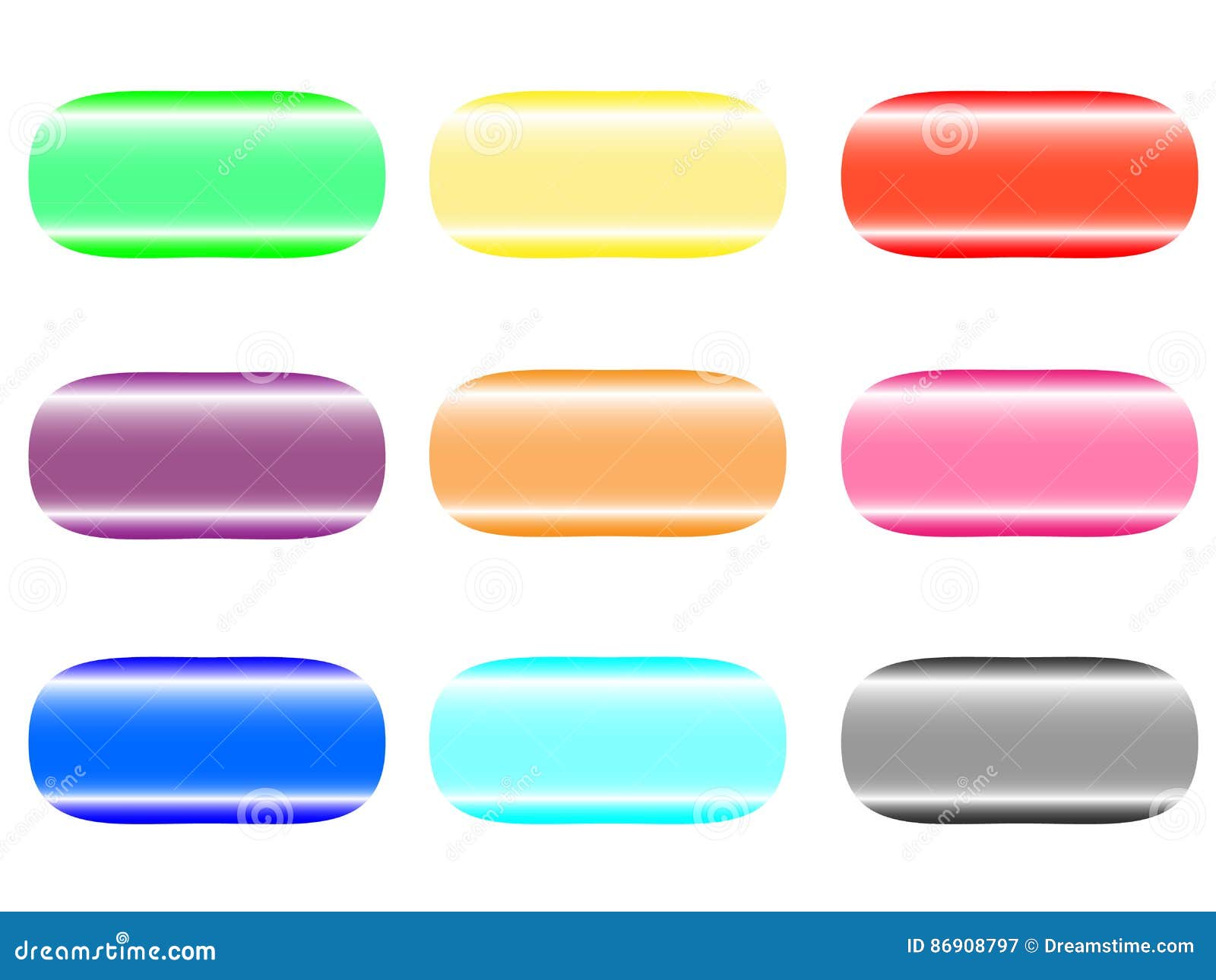 Set of Buttons in Light Colors. Stock Illustration - Illustration of ...