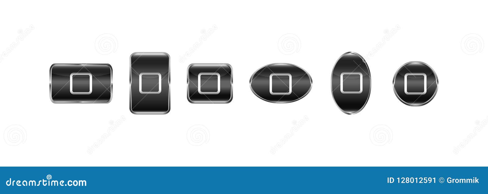 Set of 10 Buttons with STOP Symbol for Media Device Stock Illustration ...