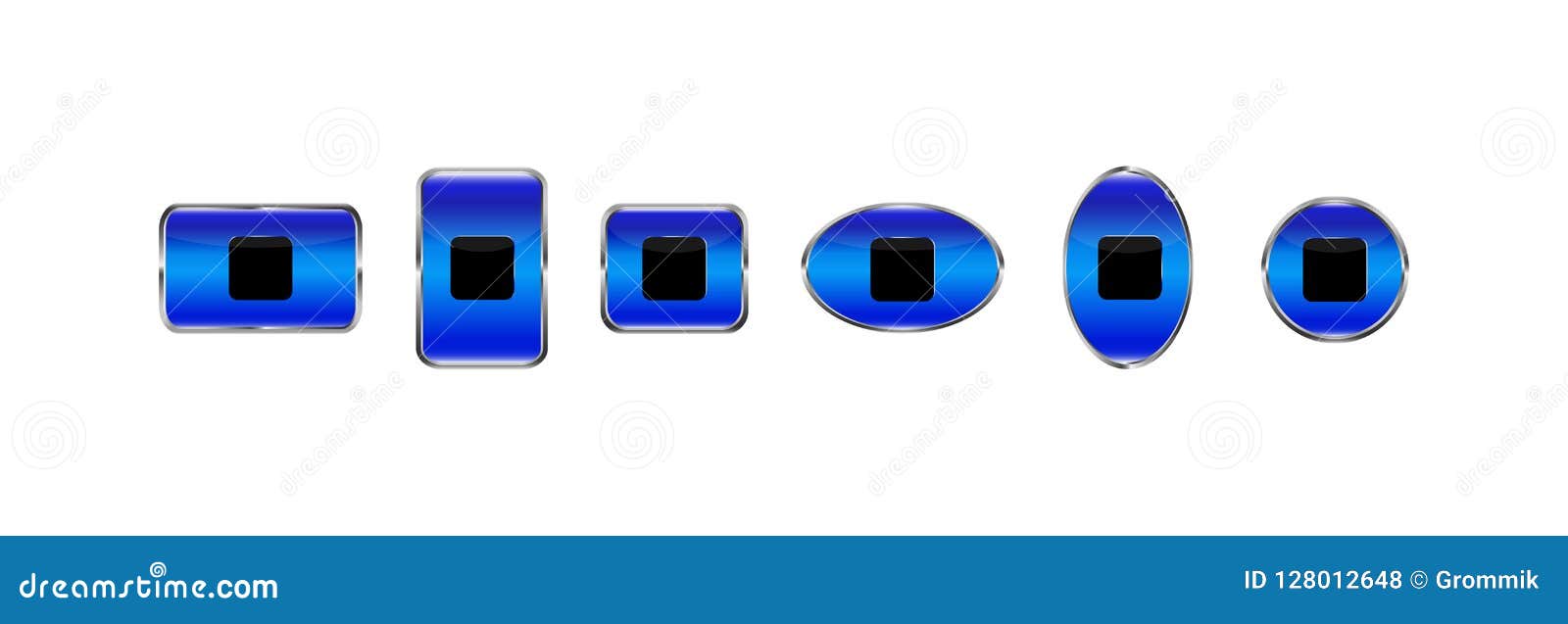 Set of 10 Buttons for Media Device with STOP Symbol Stock Illustration ...