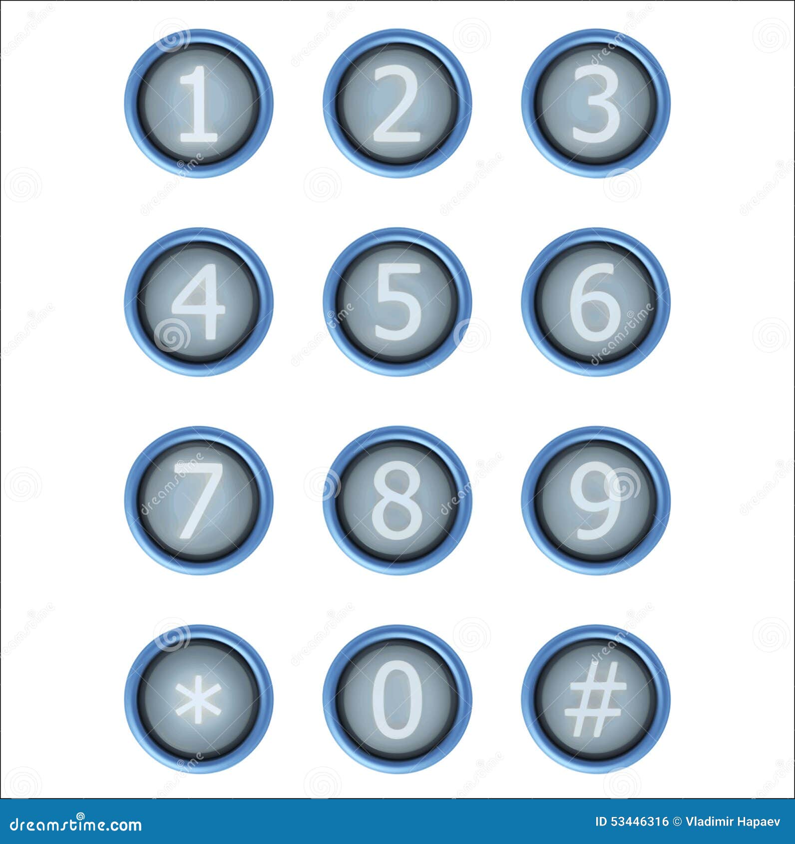 Set of buttons with number stock vector. Illustration of decorative ...