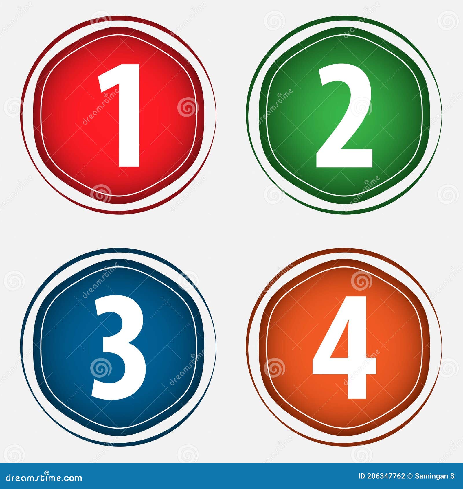 Set of Buttons with Numbers Stock Vector - Illustration of business ...