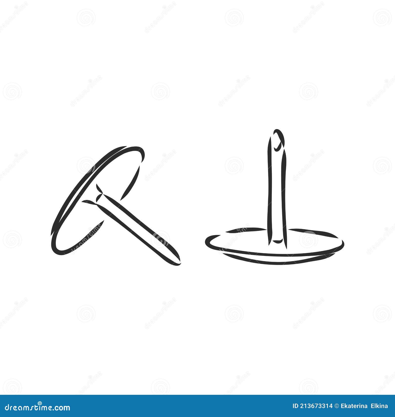 Set of Buttons, Pins and Paper Clips in Doodle Style. Elements are ...