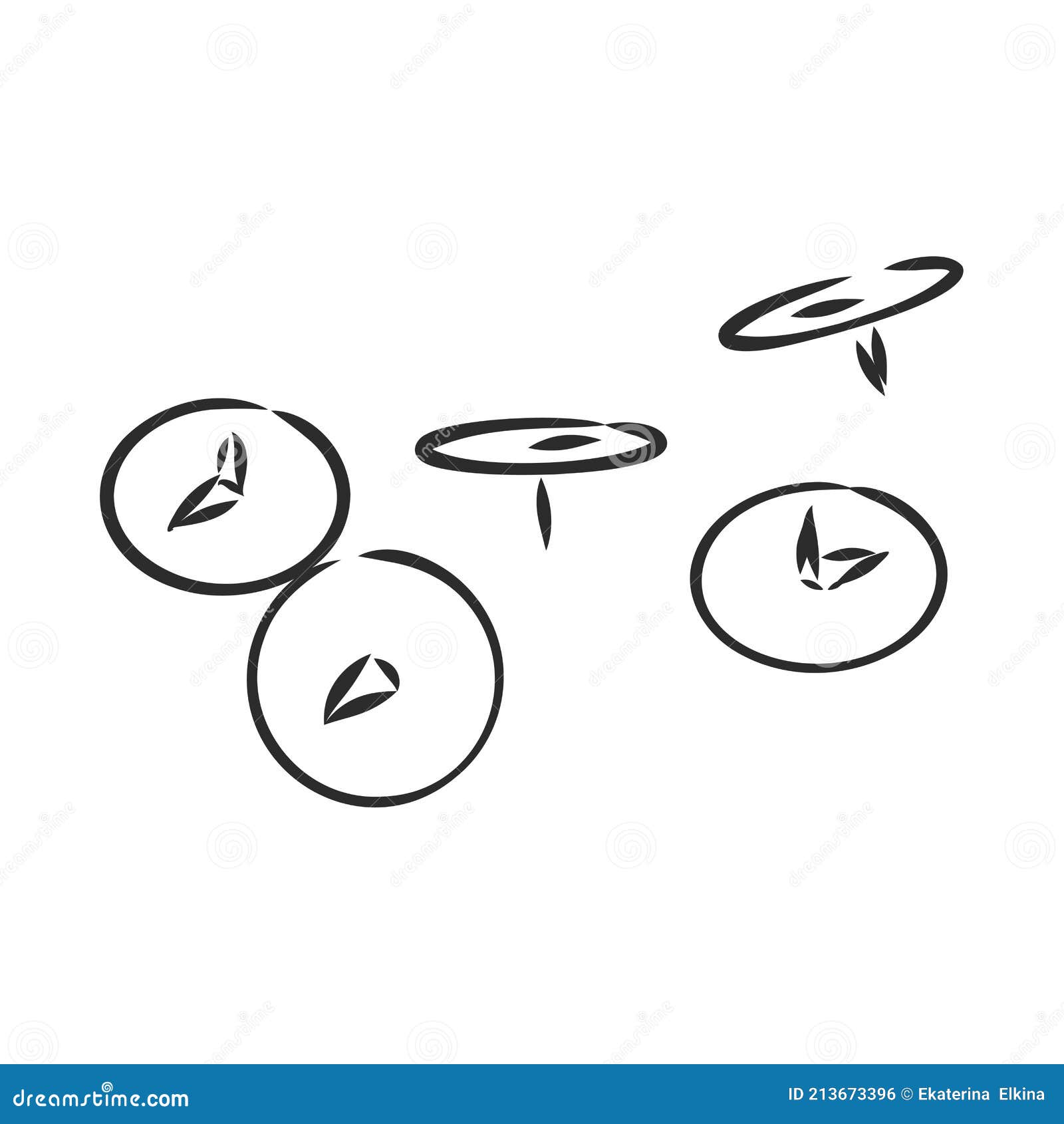 Set of Buttons, Pins and Paper Clips in Doodle Style. Elements are ...