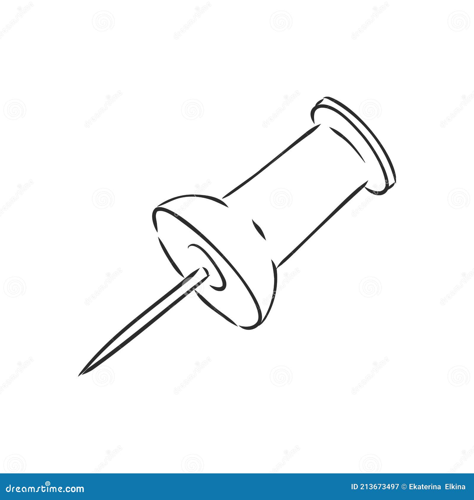 Set of Buttons, Pins and Paper Clips in Doodle Style. Elements are ...