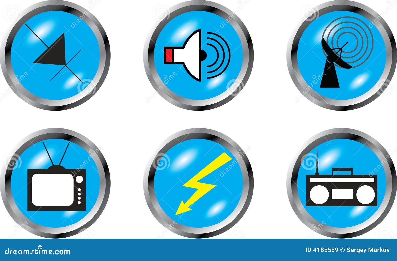 Set Buttons - Radio Devices Stock Vector - Illustration of music ...