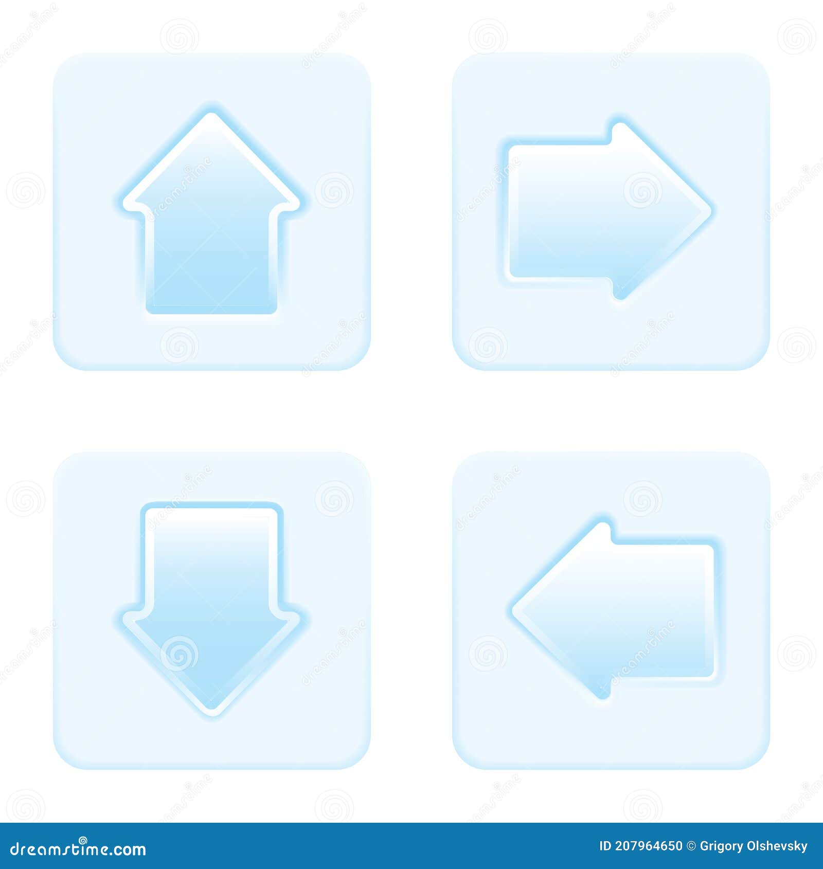 Set of Buttons with Raised Icons Stock Vector - Illustration of next ...