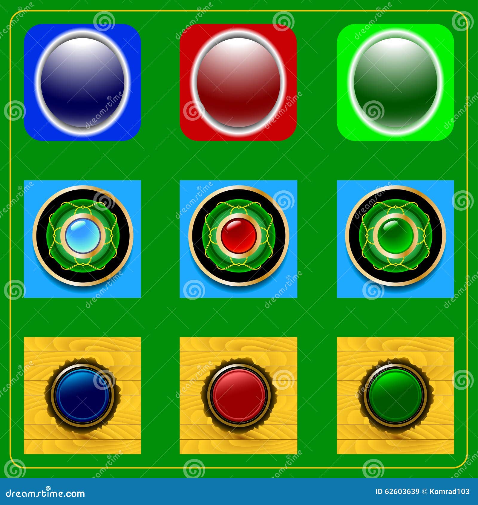 Set of buttons stock vector. Illustration of pattern - 62603639