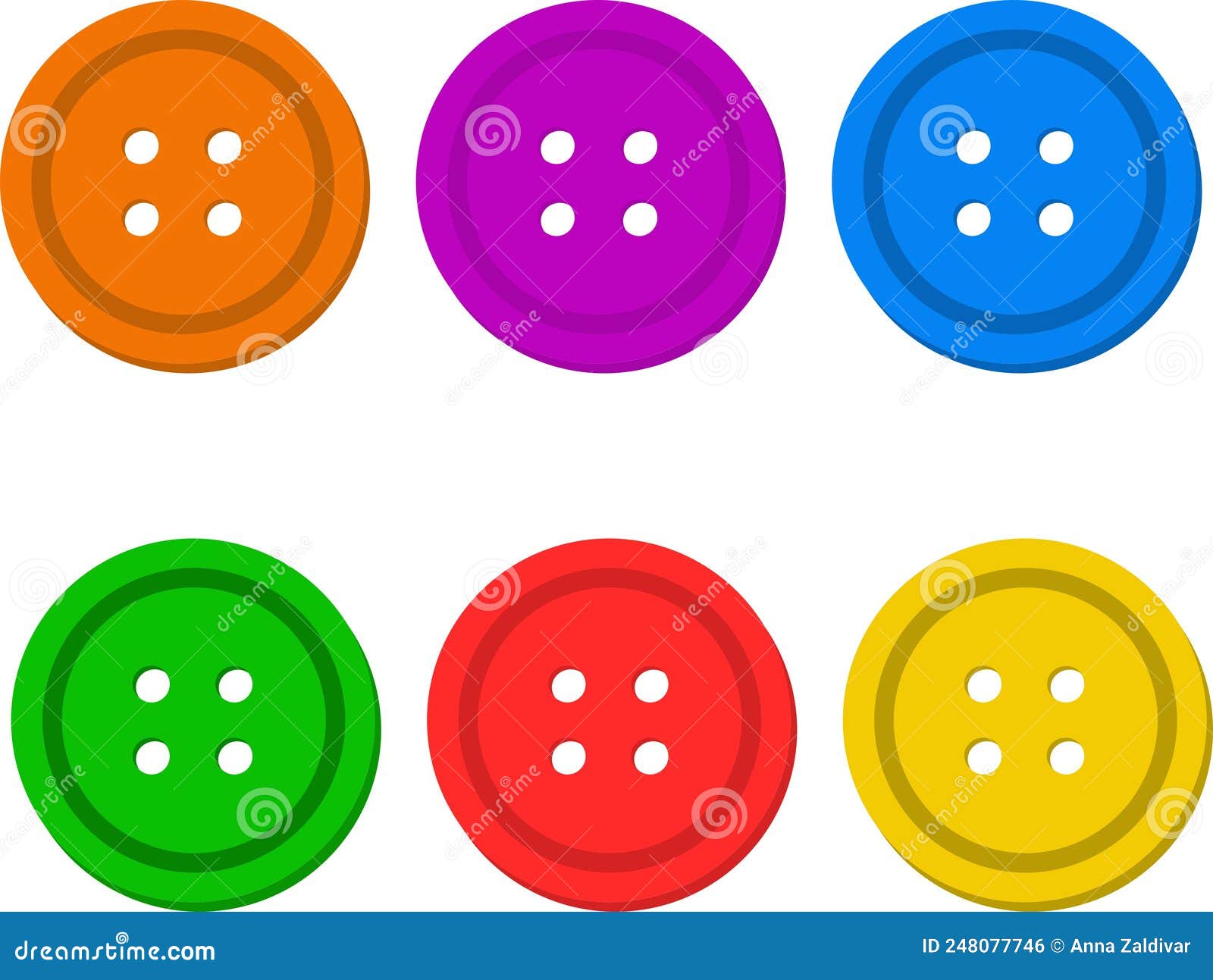 Set of buttons stock vector. Illustration of pattern - 248077746