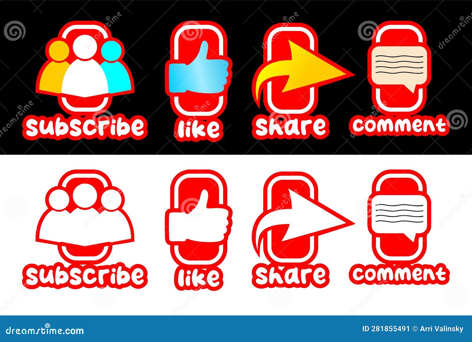 Set of Buttons for Video Editing Materials in Vector Eps Format, Such ...