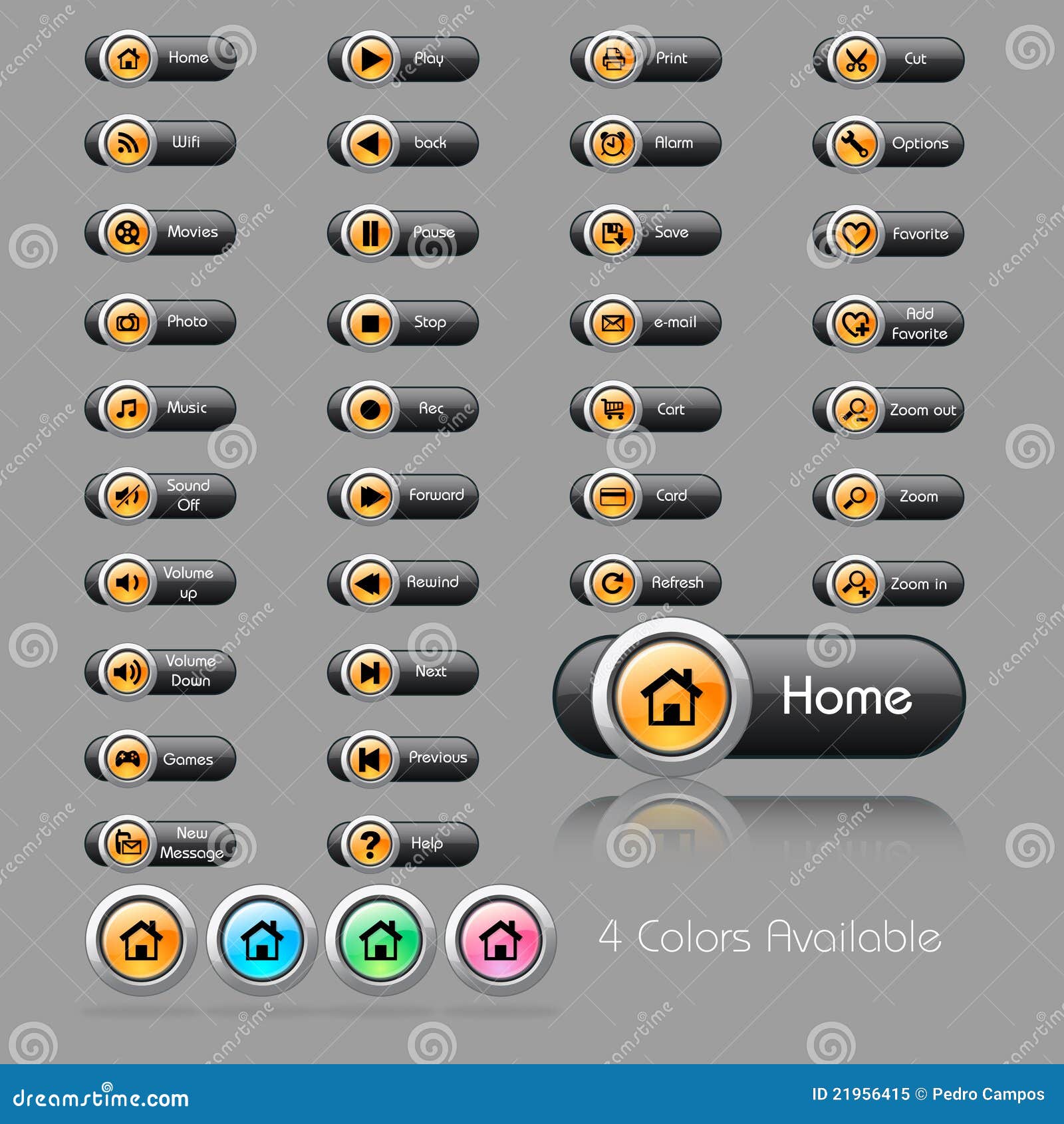 Set of Buttons for Web Aplications Stock Vector - Illustration of ...