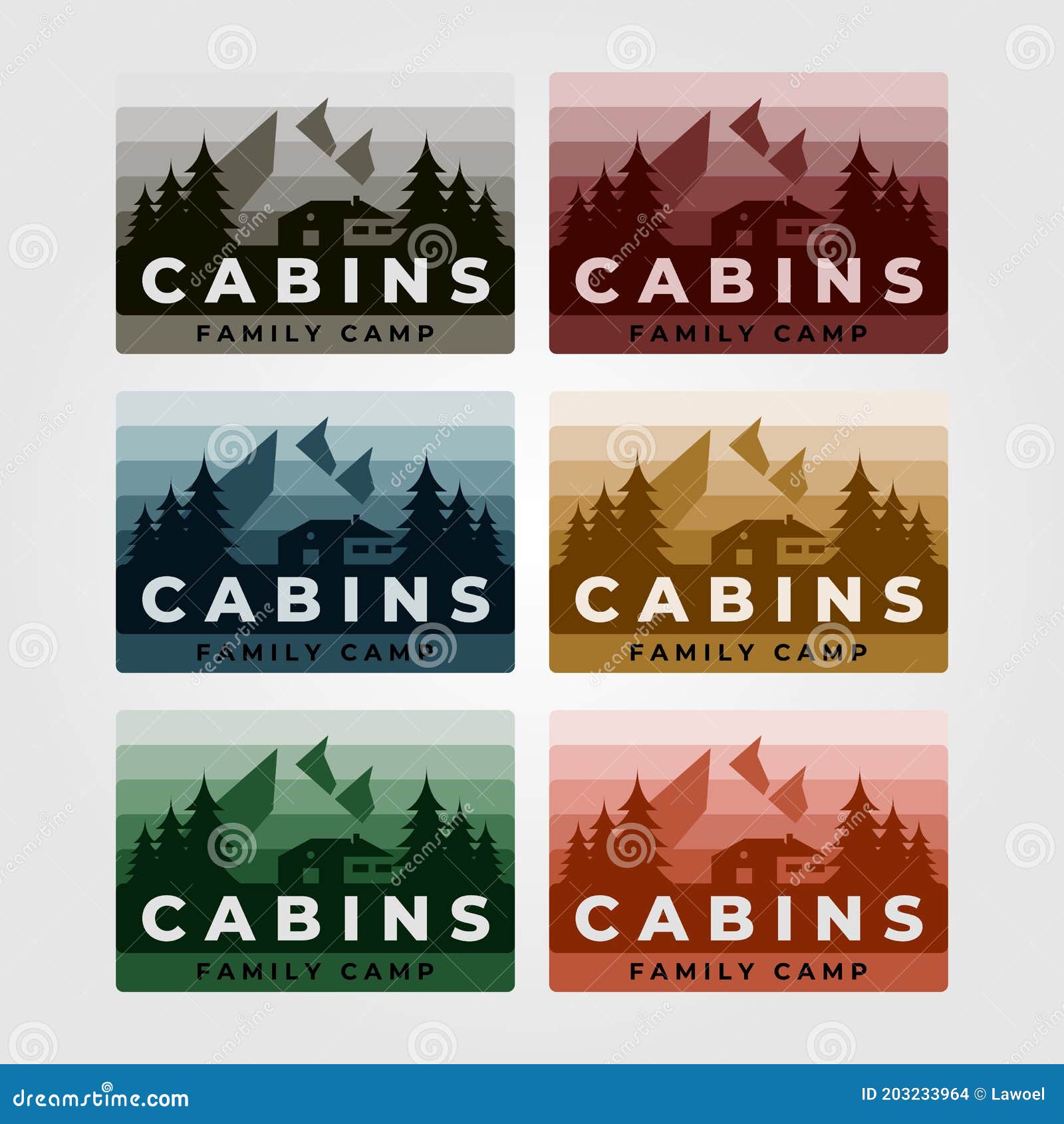 Set of Cabin Logo Vintage Vector Illustration Design Stock Vector ...
