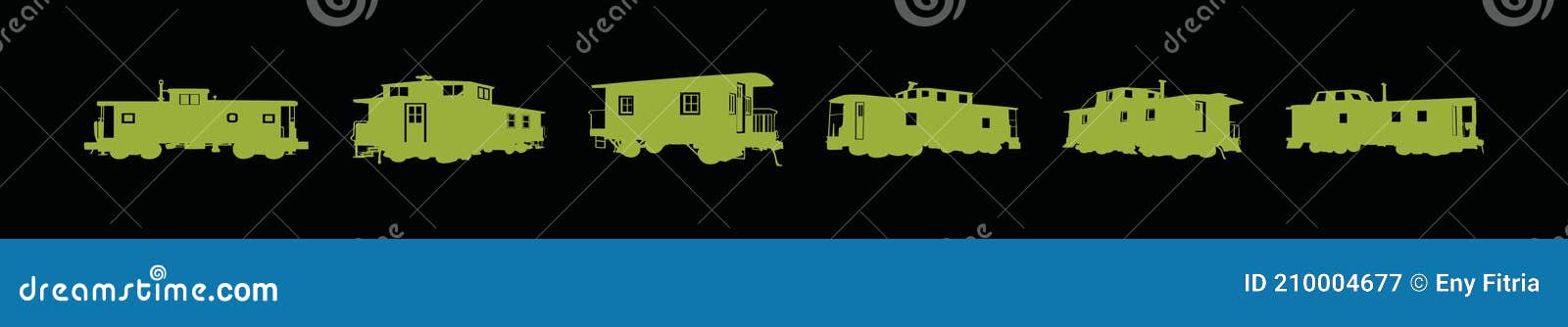 Set of Caboose Cartoon Icon Design Template with Various Models. Vector ...