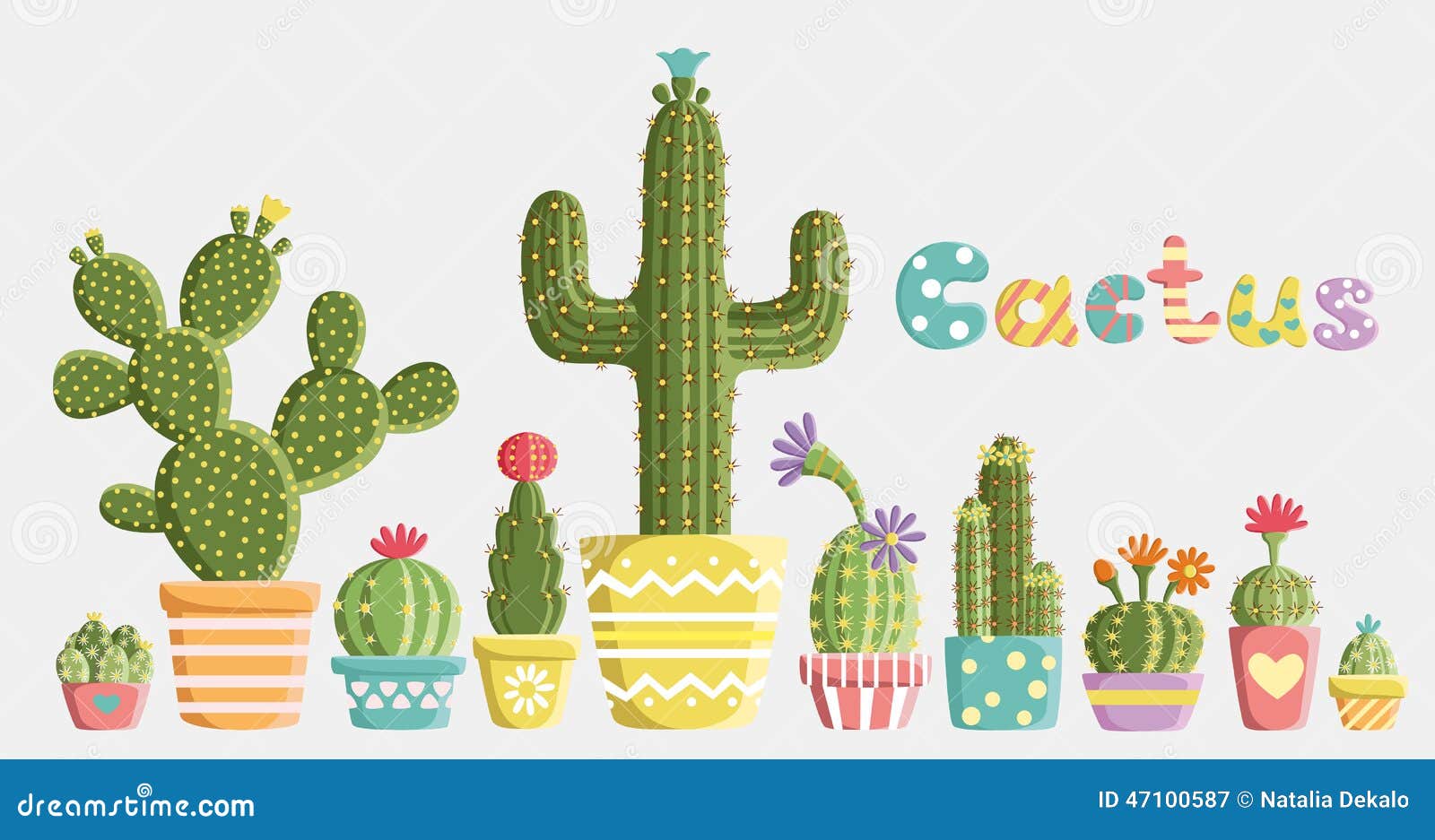 Set of cacti stock vector. Illustration of exotic, home - 47100587