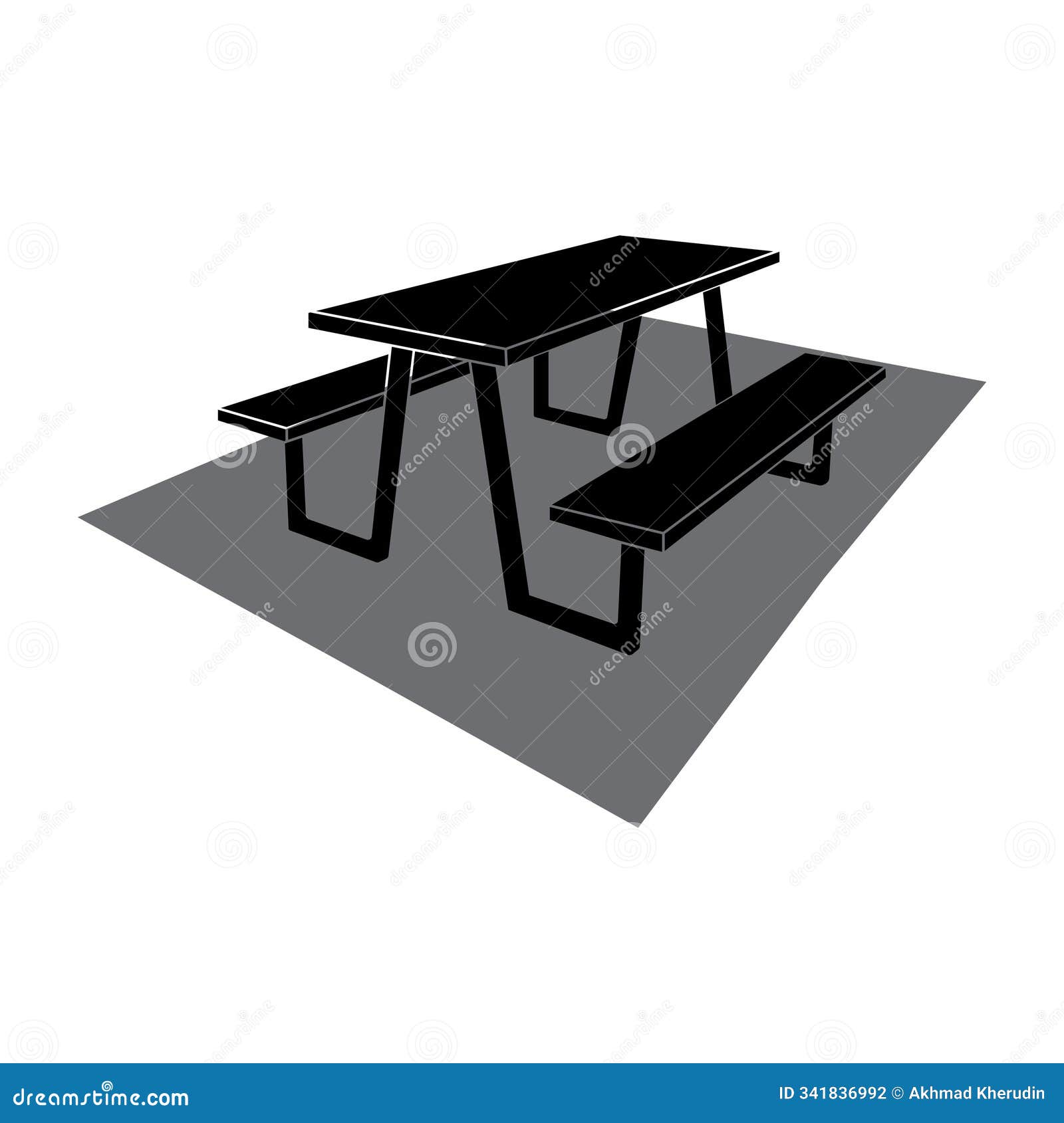 Set of Cafe Tables and Chairs Stock Illustration - Illustration of ...