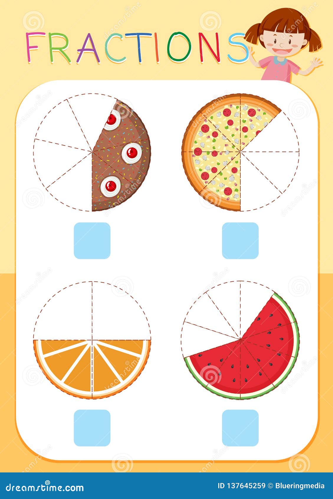 Set of cake fractions stock vector. Illustration of design - 137645259