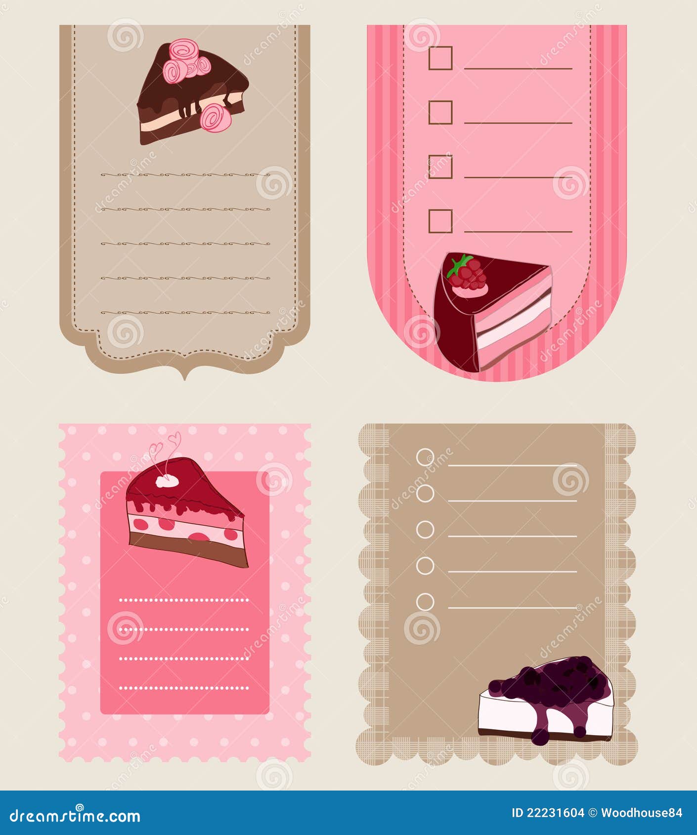 Set of Cake Tags stock vector. Illustration of clip, greeting - 22231604