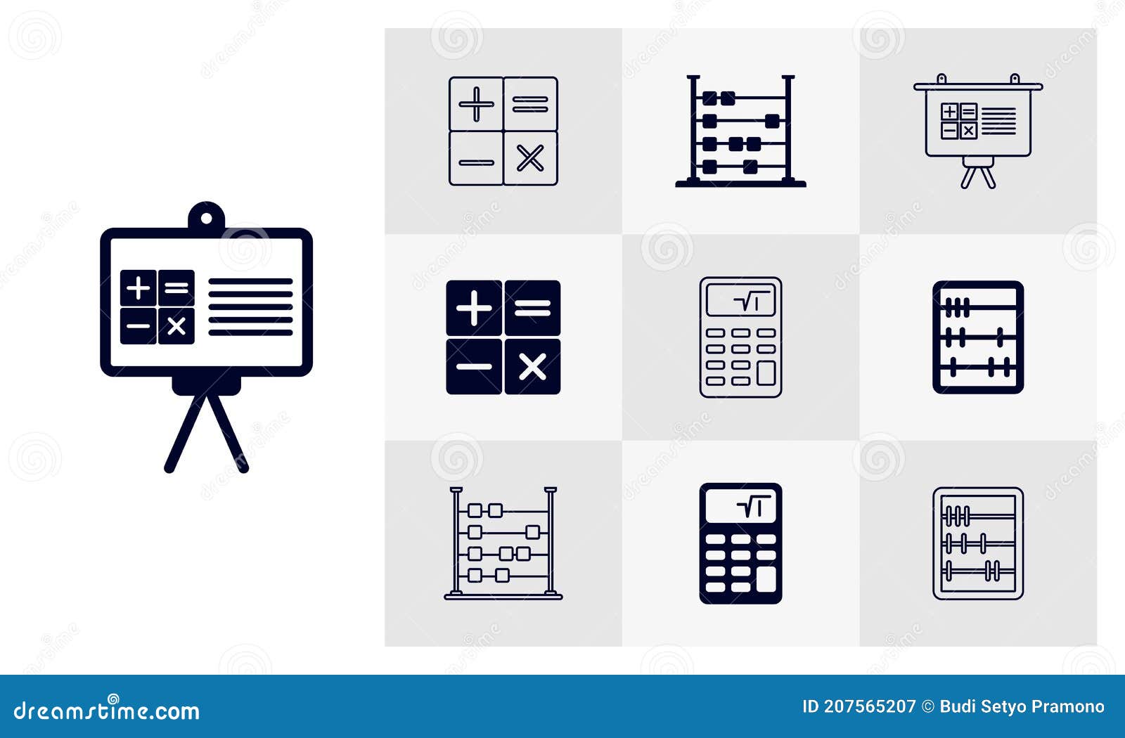 Set of Calculating Tool Icon Logo Vector Template, Education Icon ...