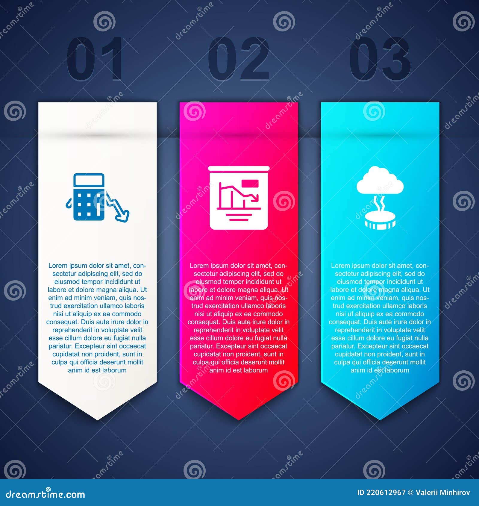 Set Calculation of Expenses, Pie Chart Infographic and Storm. Business ...