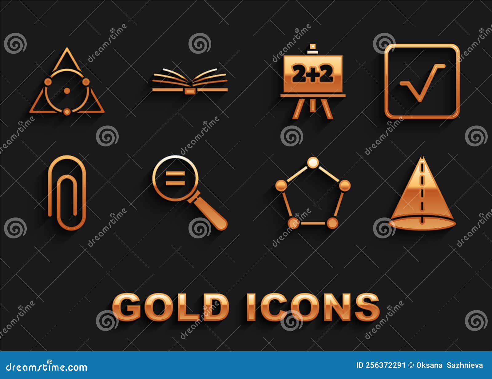 Set Calculation, Square Root, Geometric Figure Cone, Pentagonal Prism ...