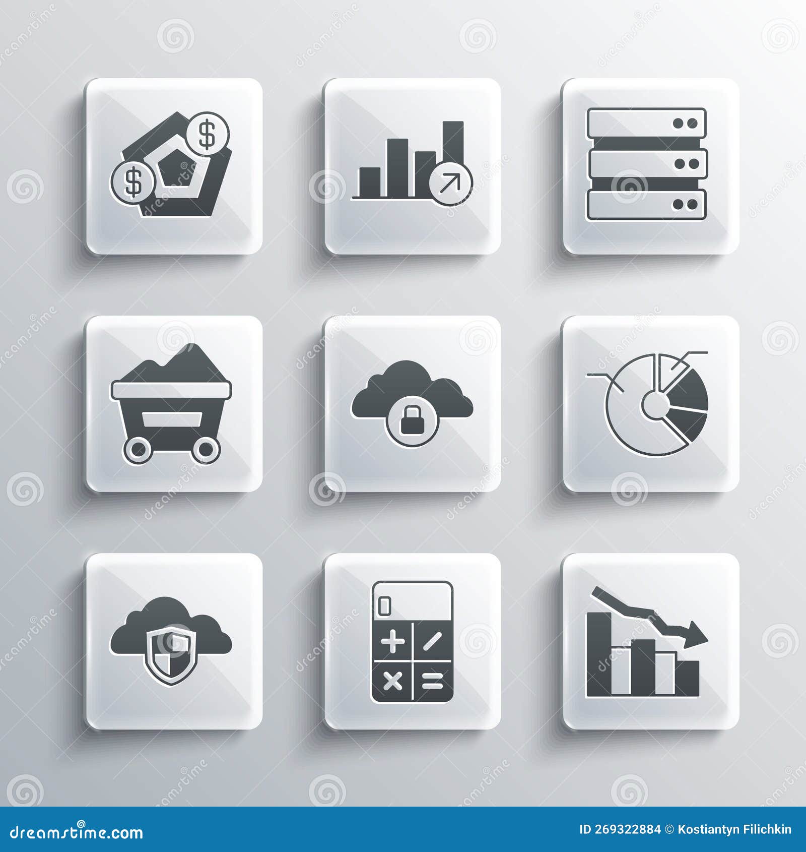 Set Calculator, Financial Growth Decrease, Pie Chart Infographic, Cloud Computing Lock, and ...