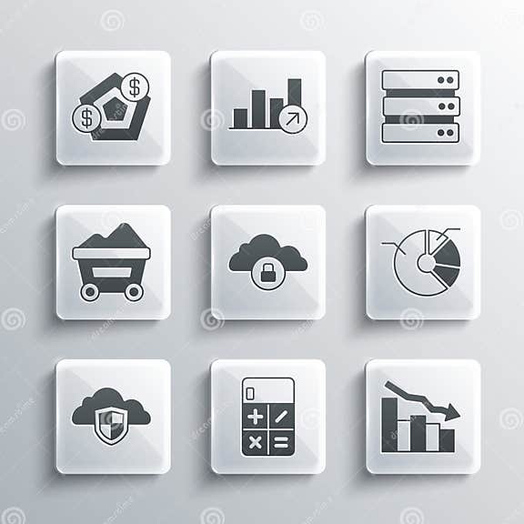 Set Calculator, Financial Growth Decrease, Pie Chart Infographic, Cloud Computing Lock, and ...