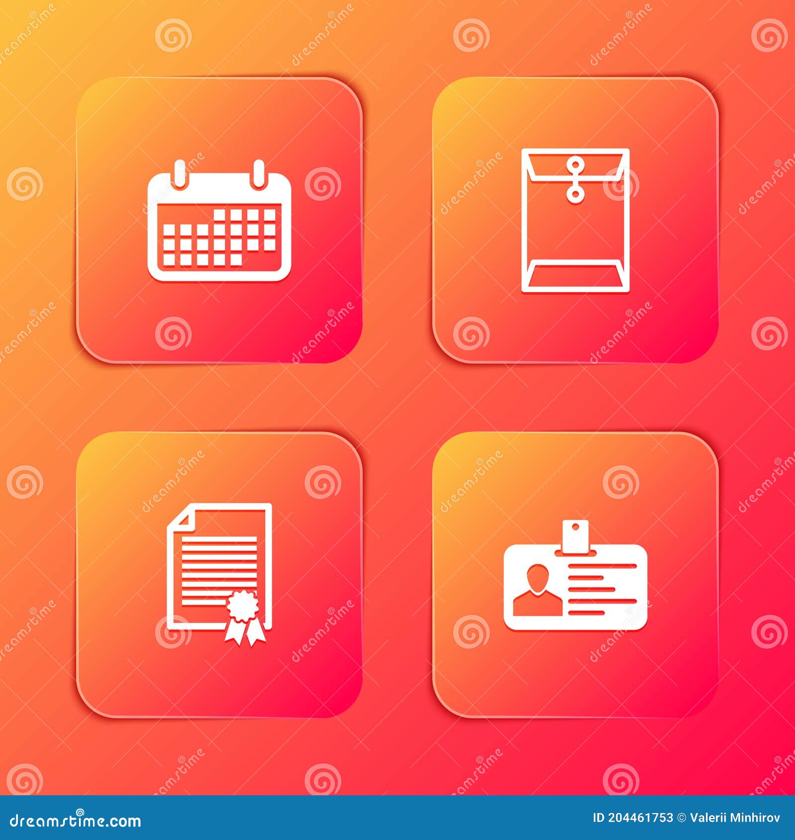 Set Calendar, Envelope, Certificate Template and Identification Badge ...