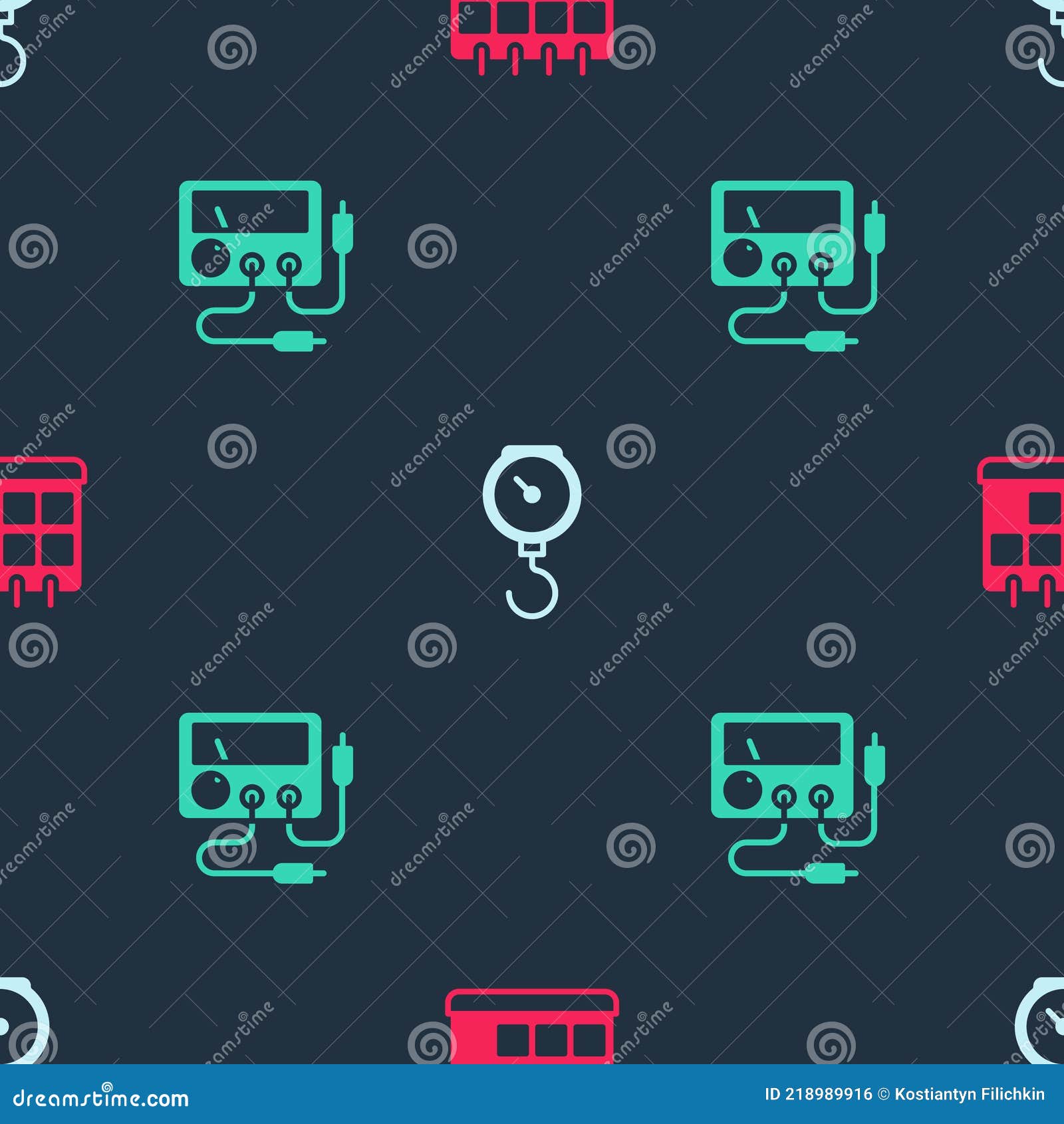 Set Calendar, Hand Scale Spring Mechanical and Multimeter, Voltmeter on ...