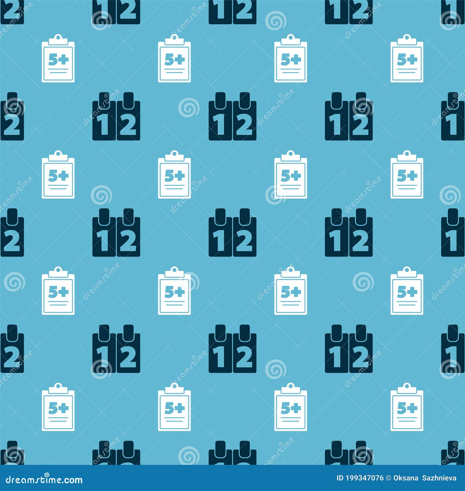 Set Calendar and Test or Exam Sheet on Seamless Pattern. Vector Stock ...