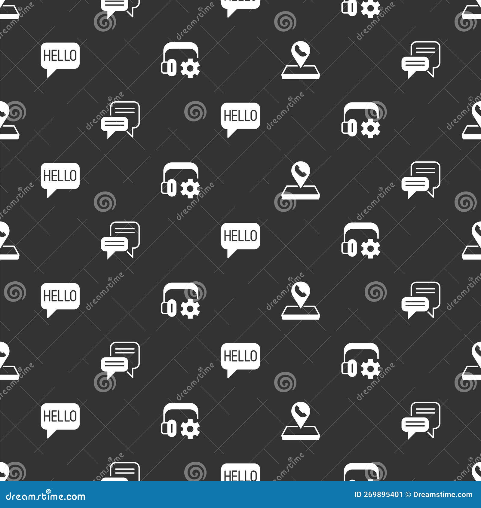 Set Call Center Location, Speech Bubble Chat, Hello in Different ...