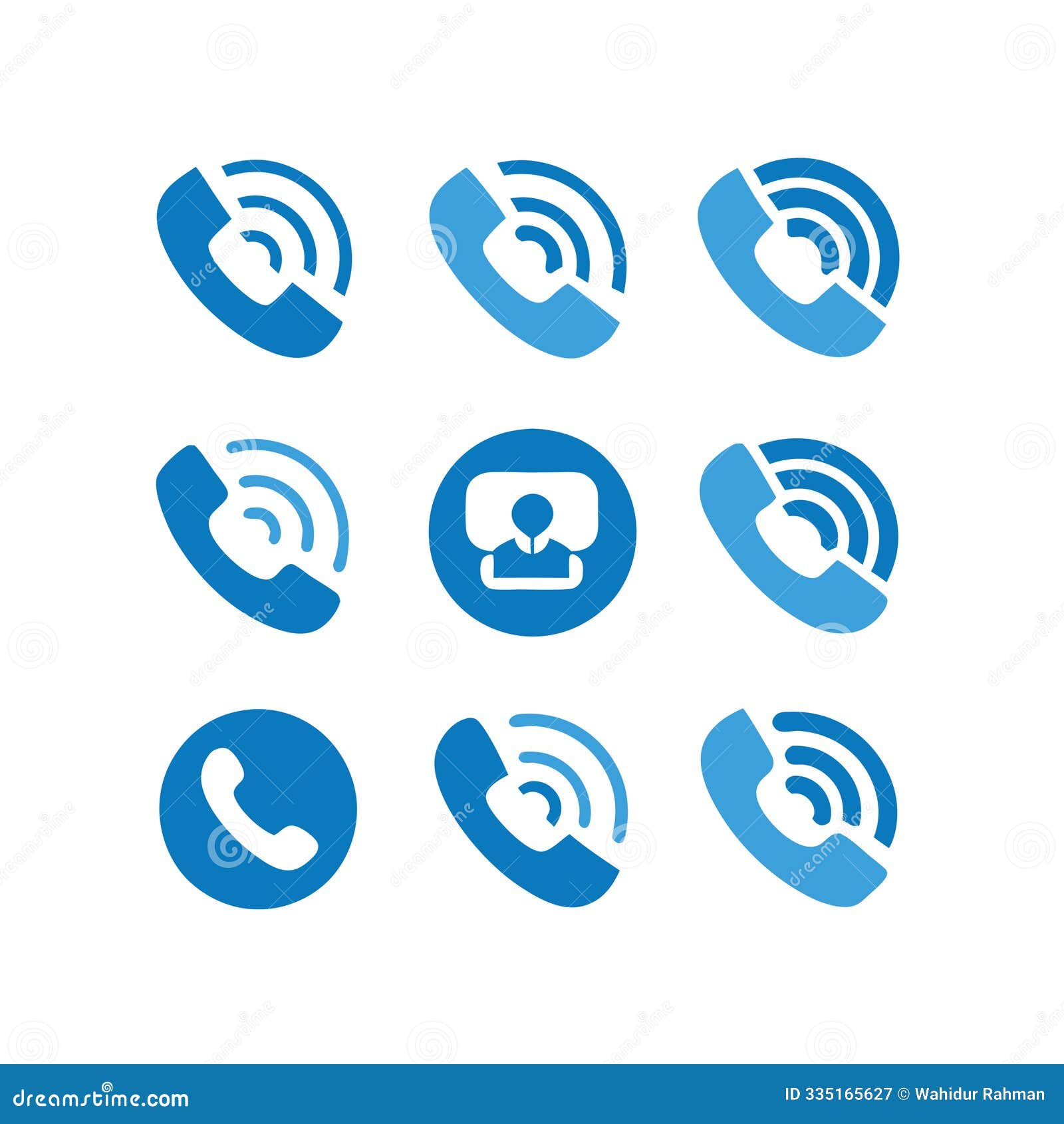 Set of Call icons vector stock vector. Illustration of communication ...