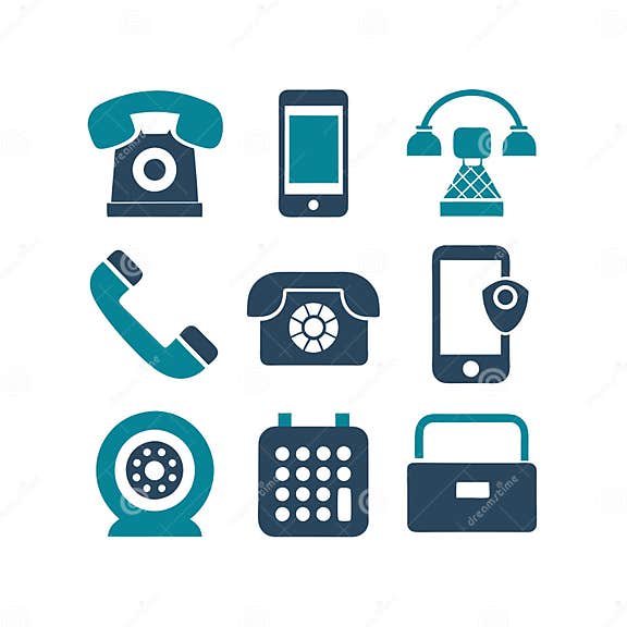 Set of Call icons vector stock vector. Illustration of device - 335165635