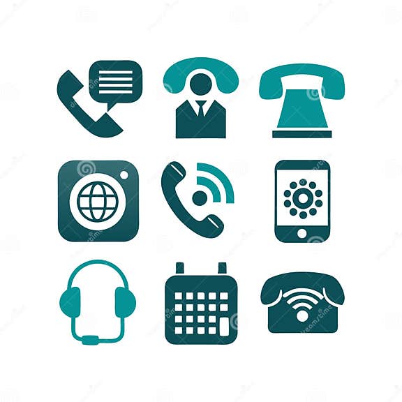 Set of Call icons vector stock vector. Illustration of application ...