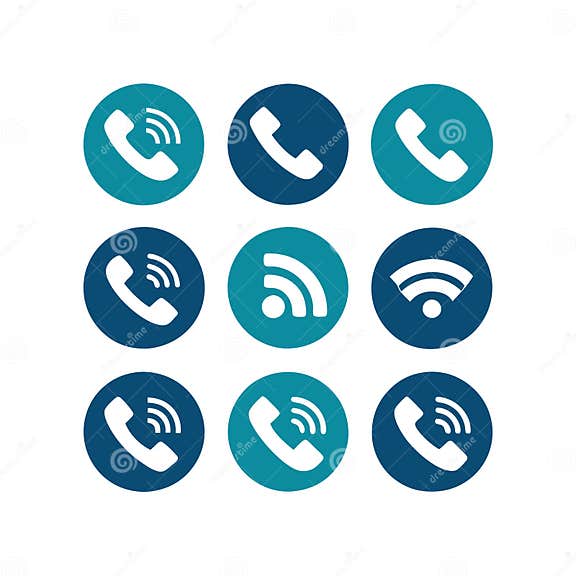 Set of Call icons vector stock vector. Illustration of mobile - 335165687