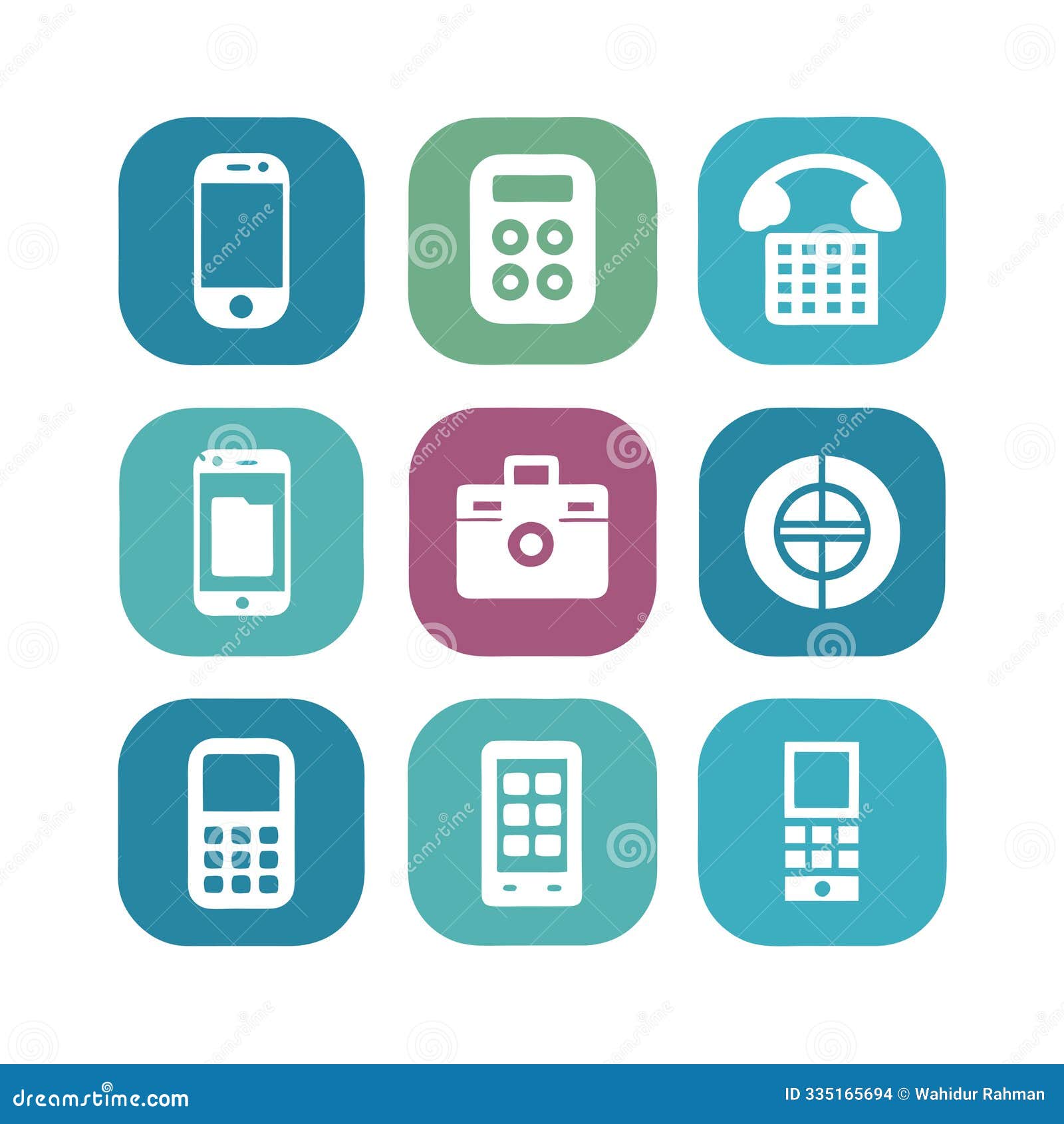 Set of Call icons vector stock vector. Illustration of media - 335165694