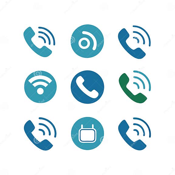 Set of Call icons vector stock illustration. Illustration of mobile ...
