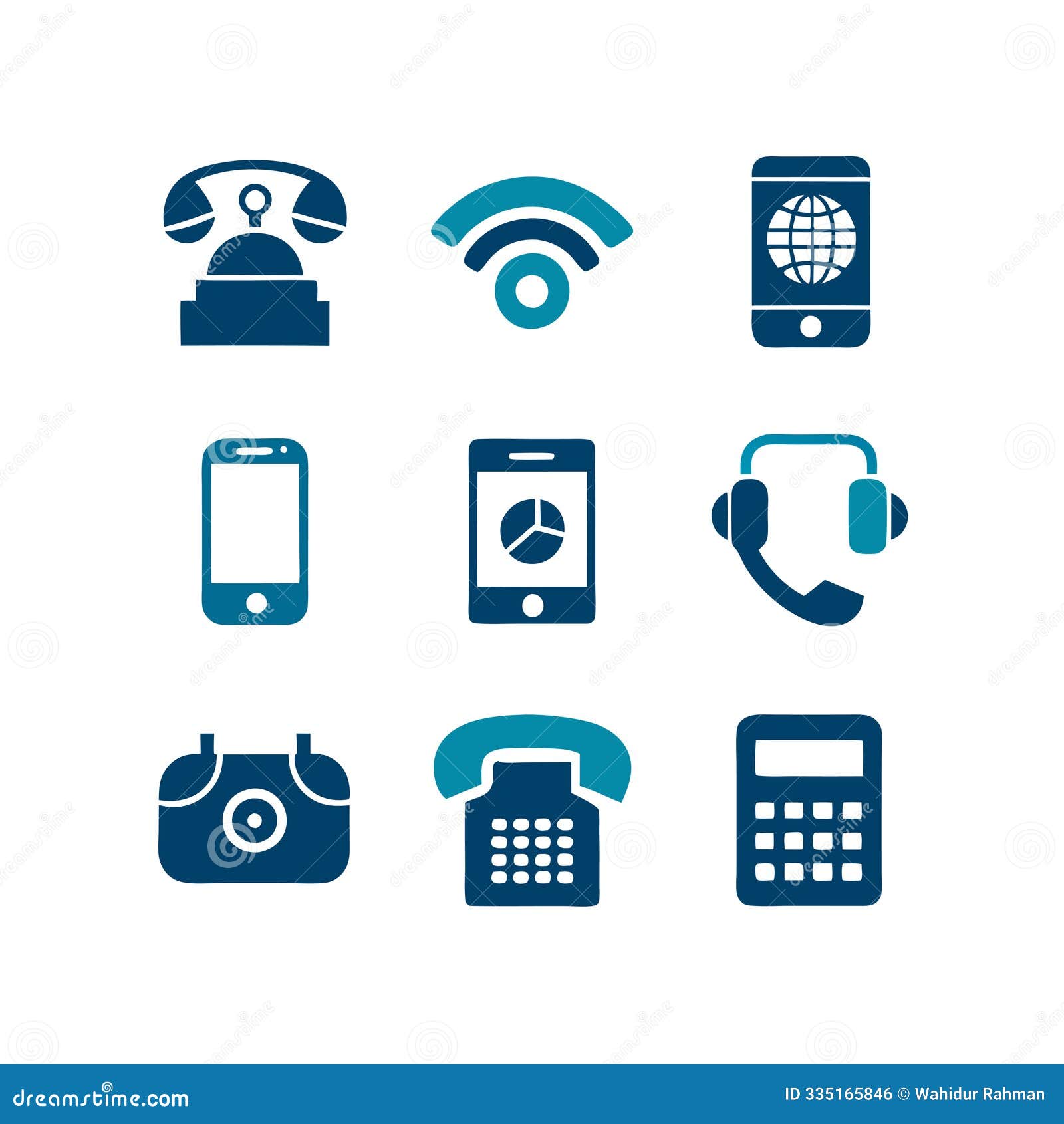 Set of Call icons vector stock illustration. Illustration of mail ...