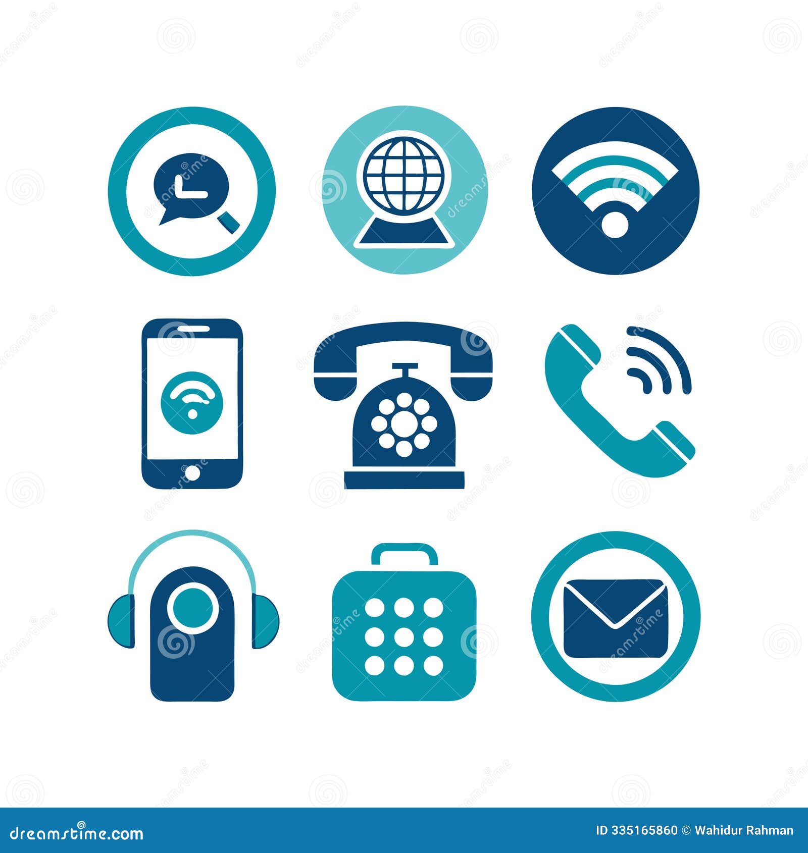 Set of Call icons vector stock vector. Illustration of silhouette ...