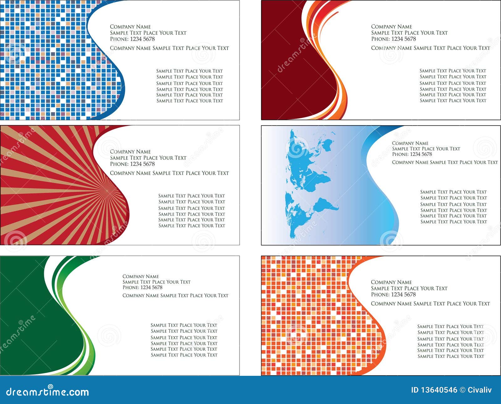 Set of calling cards stock vector. Illustration of clip - 13640546