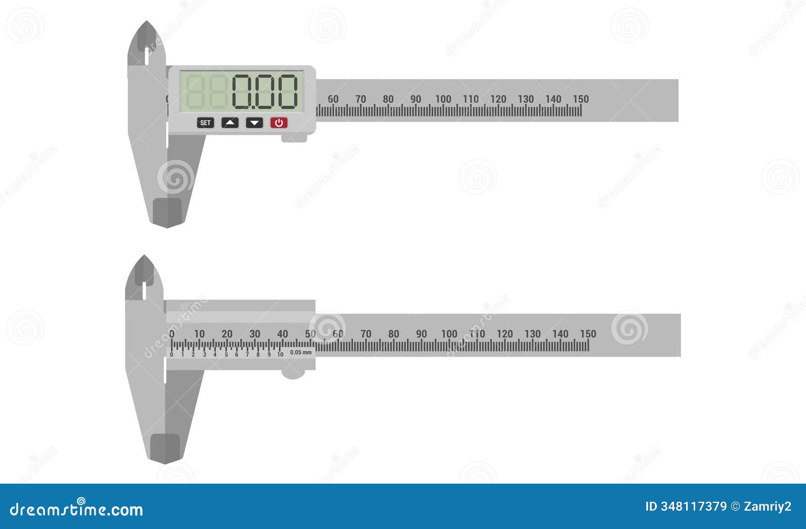 Set of callipers stock illustration. Illustration of button - 348117379