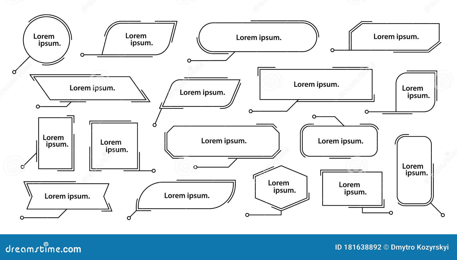 Set of Callouts Titles Template. Callouts Titles Elements for Web ...